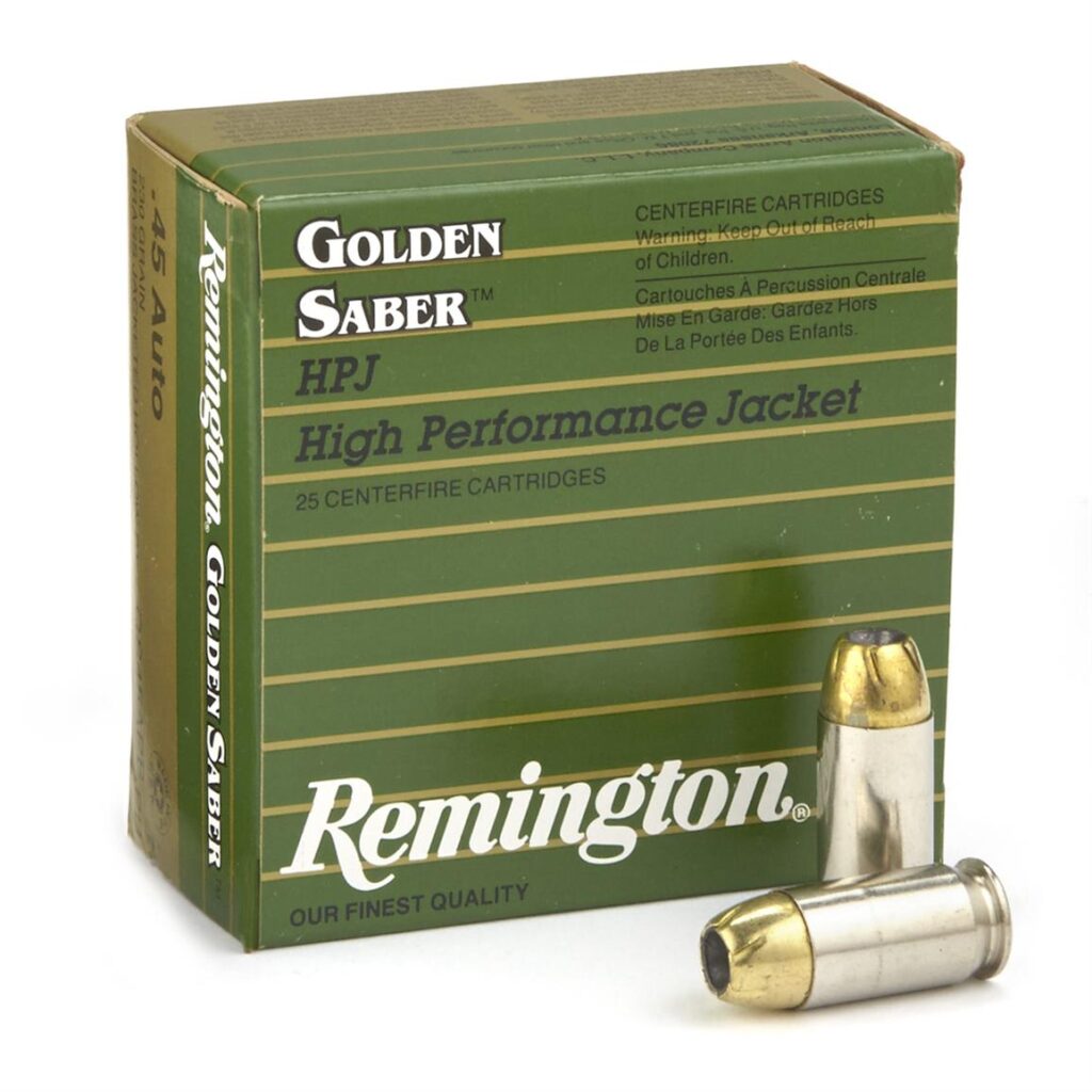 REMINGTON GOLDEN SABER 45ACP 230GR JHP 25 RND BOX